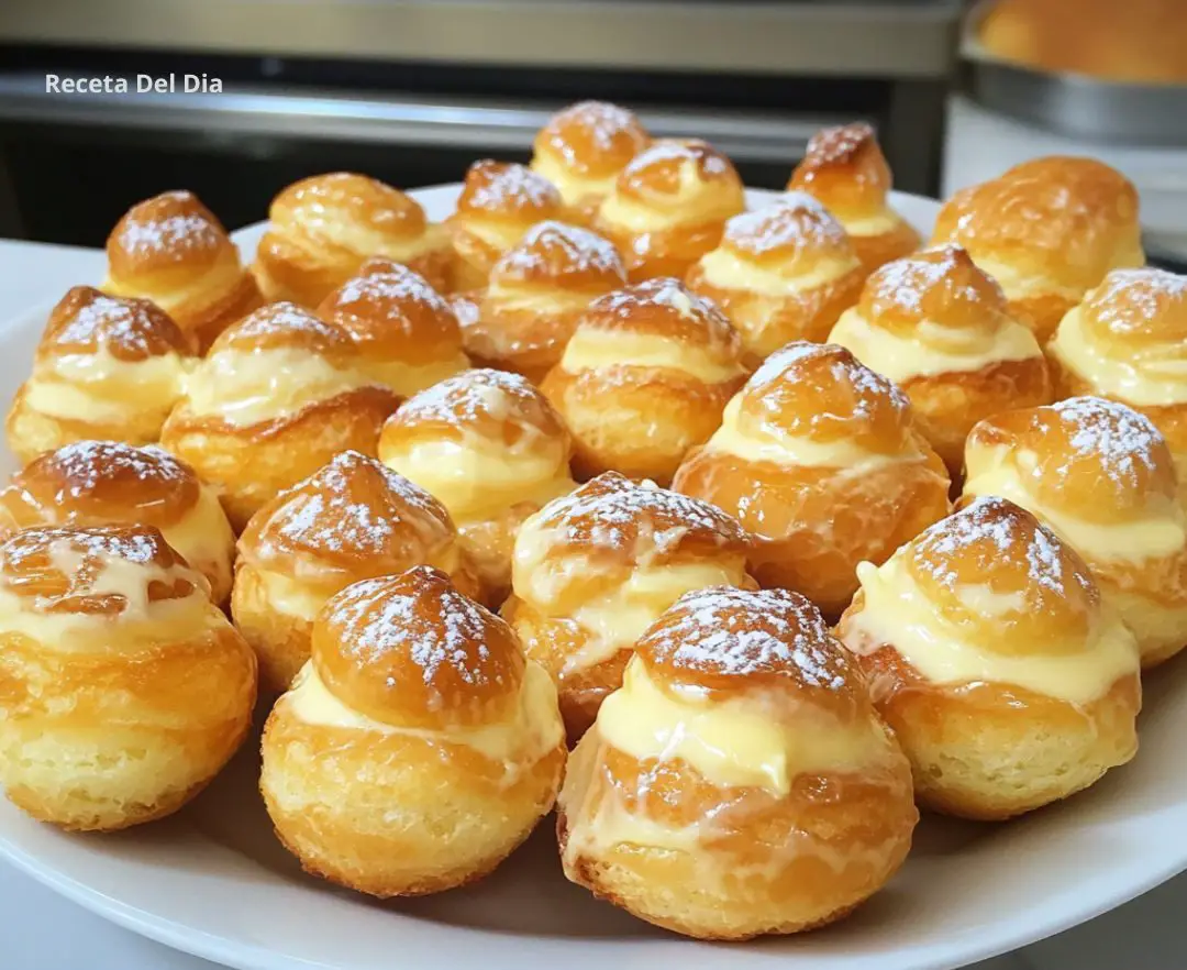 Profiteroles de Crema Pastelera - Recetas Caseras